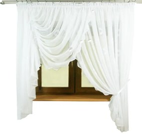 Hotová voálová záclona Hana 440x160 cm bílá výběr stran: levá