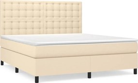 Box spring postel s matrací krémová 180x200 cm textil 3142118