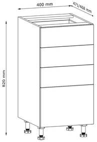 LANGEN ap | dolní skříňka D40S4 | push open | artisan
