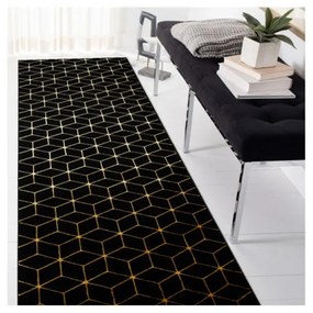 Kusový koberec Jón černý atyp 80x200cm