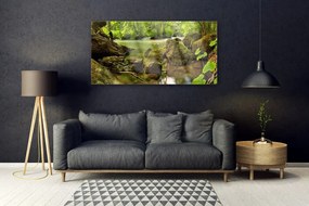 akrylový obraz Skála Jezero Příroda 120x60 cm