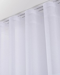 Záclona na řasící pásce Wave barva bílá látka poloprůhledná, lesklé, pletený vzor