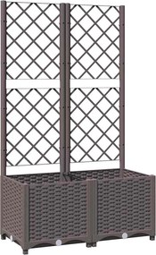 Zahradní truhlík s treláží hnědý 80 x 40 x 136 cm PP 318261