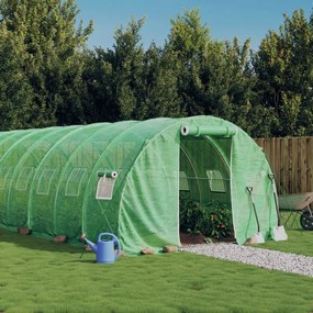Skleník s ocelovým rámem zelený 54 m² 18 x 3 x 2 m 3188046