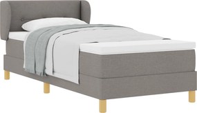 Postel s boxspringem s čelo Taupe 90 x 200 cm textil 3340196