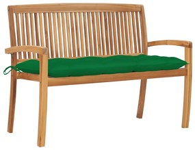 Stohovatelná zahradní lavice s poduškou 128,5 cm masivní teak,  3063299