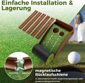 Costway Golfová podložka na patování s 2 jamkami a 3 golfovými míčky a umělým