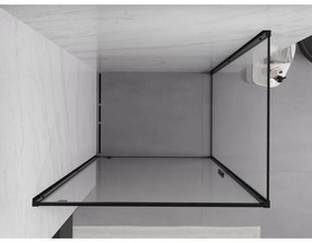 Mexen Exo, sprchový kout s křídlovými dveřmi 70 x 100 cm, 6mm čiré sklo, černý profil, 8181-070-100-70-00