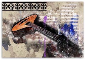 Obraz na plátně Kytara ABSTRACT Vintage - 60x40 cm