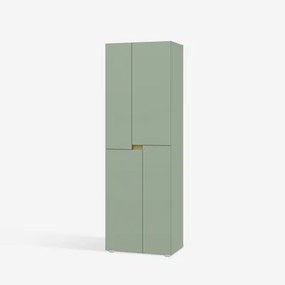 Čtyřdveřová šatní skříň LENS 60 cm aloe/dub cremona