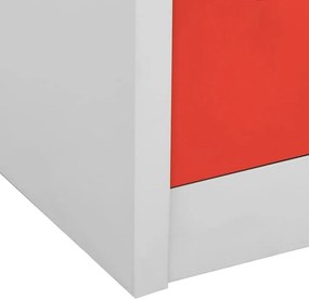 Uzamykatelné skříně 2 ks světle šedé a červené 90x45x92,5 cm 3095241