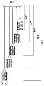 Globo 15760-5 - Lustr na lanku WOLLI 5xE14/40W/230V