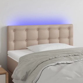 Čelo postele s LED cappuccino 100x5x78/88 cm umělá kůže 3121701