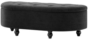 HOMCOM Lavice s úložným prostorem a otevřeným víkem, čalouněná lavice z materiálu Velvet-Touch, kaučukovník, tmavě šedá, 120x46x42cm do ložnice a pře…