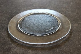 Kulatý servírovací tác čirý se šedým středem Průměr: 27cm