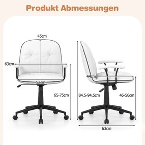 Costway Kancelářská židle ergonomická psací židle z umělé kůže