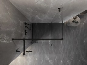 Mexen Lunar T, sklápěcí sprchový kout levý 110 x 110 cm, 8mm čiré sklo, černý profil, 834T-110-110-70-00-L