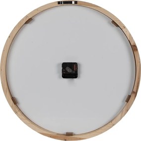 Bílo-hnědé dřevěné minimalistické nástěnné hodiny - Ø 50*4 cm / 1*AA