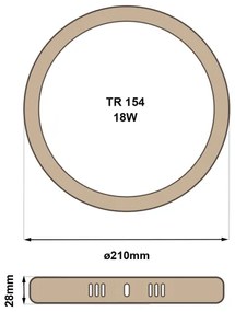 LED Stropní svítidlo RING LED/18W/230V 4200K pr. 21 cm hnědá