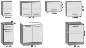 Kuchyňská linka Belini 240 cm dub sonoma s pracovní deskou Uniqa3