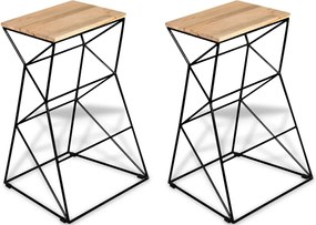 Barové stoličky - masivní mangovníkové dřevo | 2 ks