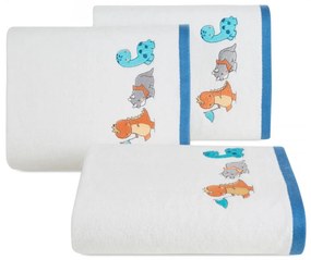 Dětská bavlněná osuška BABY42 Zvířátka 50x90 cm bílá