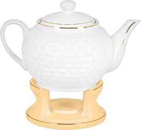 Porcelánový džbán 1L Oro Bianco – stylová konvička s ohřívačem