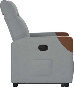 Zvedací polohovací křeslo světle šedé textil 3324006