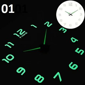 Nástěnné hodiny - svítící ve tmě, více motivů Varianta: 01, Velikost: 119 cm