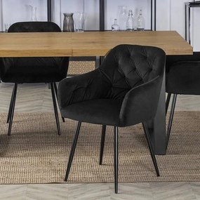 Designová jídelní židle Ravenna černá velur