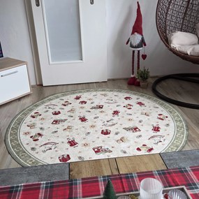 Villeroy & Boch Kusový koberec Toy's delight se střiženým vlasem 106218 Green, Multicolor kruh, 160x160 (průměr) kruh, zelená, obývací pokoj