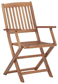 Skládací zahradní židle s poduškami 2 ks masivní akáciové dřevo,  3064609
