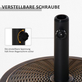 Cementový stojan na slunečník 14 kg Kulatý stojan na slunečník s ratanovým vzhledem pro slunečník o průměru trubky 35 mm/38 mm/48 mm