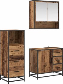 Sada koupelnového nábytku 3 ks Staré dřevo 65 x 33 x 60 cm 3402332