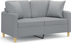 2místná pohovka s polštáři světle šedá 120 cm textil 3200901