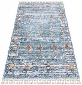 Moderní koberec BELLE BF13C modrý / béžový střapce velikost 180x270 cm | krásné koberce cz