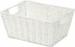 Compactor ETNA Ručně pletený úložný košík bílá / 31 x 24 x 14 cm