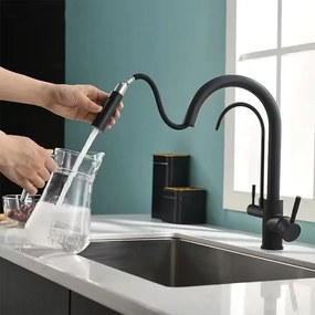 Rea Eco Fresh, dřezová baterie s výtokem pro filtr pitné vody, černá matná, REA-B7564