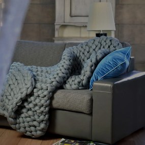 BonamiŠedý ručně pletený pléd z merino vlny WeLoveBeds, 180 x 140 cm
