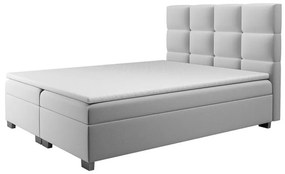 MARS KANADA 140x200 moderní boxspring postel s úložným prostorem světle šedá 140 x 116 x 213 cm