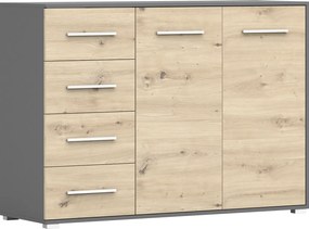 IDZ Komoda FRIDA 2D4S 01, 135 cm Dub Artisan / Grafit