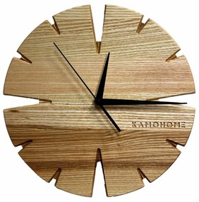 Kamohome Dřevěné nástěnné hodiny APUS Průměr hodin: 40 cm, Materiál: Buk