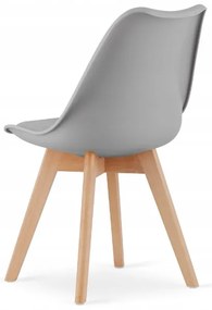 Jídelní set 1 + 4, stůl KAMI 80x80 bílý + židle BALI MARK šedá