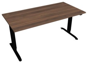 Elektr. nastavitelný stůl 160x80 - HOBIS MOTION  MS 2 1600 Dekor stolové desky: ořech, Barva kovové podnože: černá