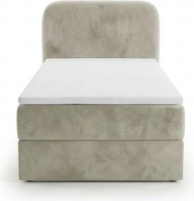 Čalouněná postel boxspring FORENA 90x200 cm krémová Matrace: Matrace Bonell pružinová