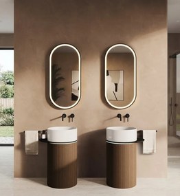 Sapho Oasis umyvadlo volně stojící 40 x 89 cm bez otvoru pro baterii bez přepadu keramika bílá/beton infinity AS408-42238