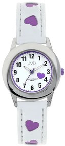 Dětské náramkové hodinky JVD basic J7125.2 s fialovými srdíčky