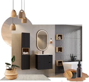 Comad Koupelnová skříňka pod deskové umyvadlo SET-NOB B Oak Nova Black 80 černá/dub coast evoke