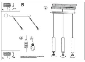Závěsné svítidlo SOLLUX LAGOS 3L krémová GU10 3x10W bez žárovek SL.1481