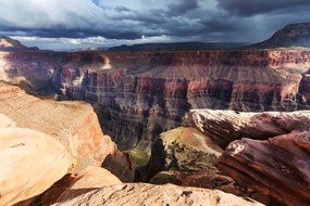 DIMEX | Samolepicí vliesová fototapeta na zeď Impozantní Grand Canyon MA-5-1704 | 375 x 250 cm | krémová, hnědá, šedá